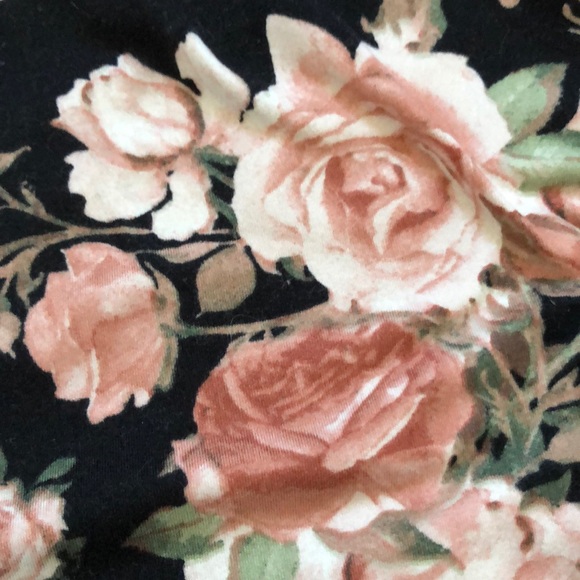 btween | Shirts & Tops | Off The Shoulder Black Shirt With Roses | Poshmark